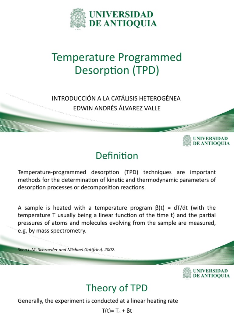 Temperature Programmed Desorption TPD | PDF | Reaction Rate | Carbon