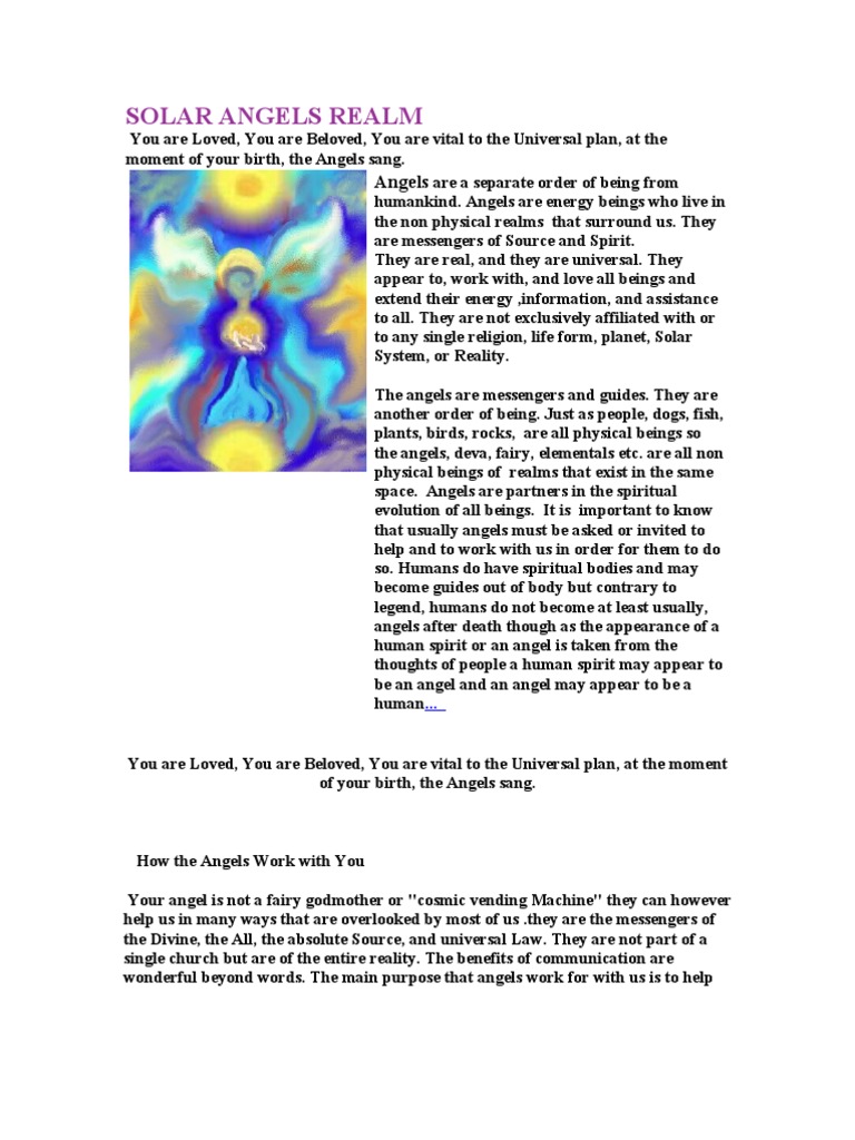 Solar Angels Realm | PDF | Angel | Spirituality