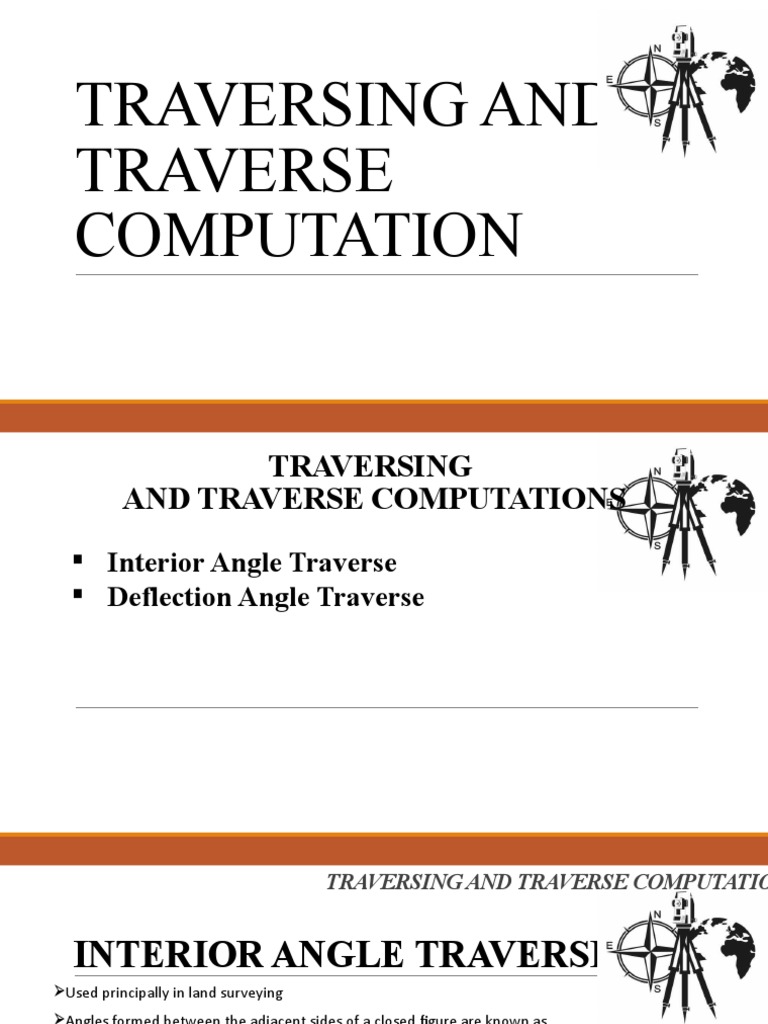 Traversing and Traverse Computation | PDF | Azimuth | Surveying