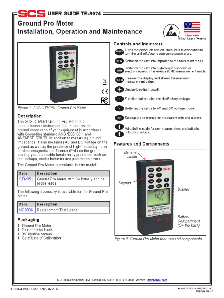 Ground Pro Meter Installation, Operation and Maintenance: User Guide Tb ...