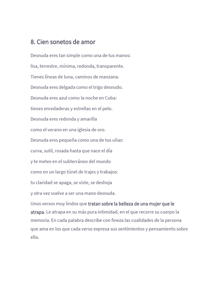 Neruda Cien Sonetos PDF | PDF