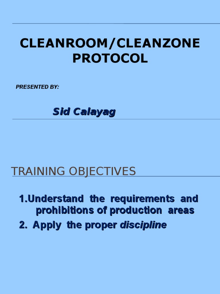 Basic Cleanroom Protocol Overview | PDF | Building Engineering | Nature