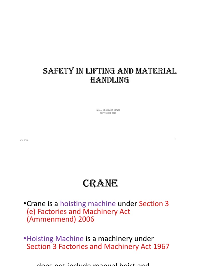 Safety in Lifting and Material Handling | PDF | Manufactured Goods ...