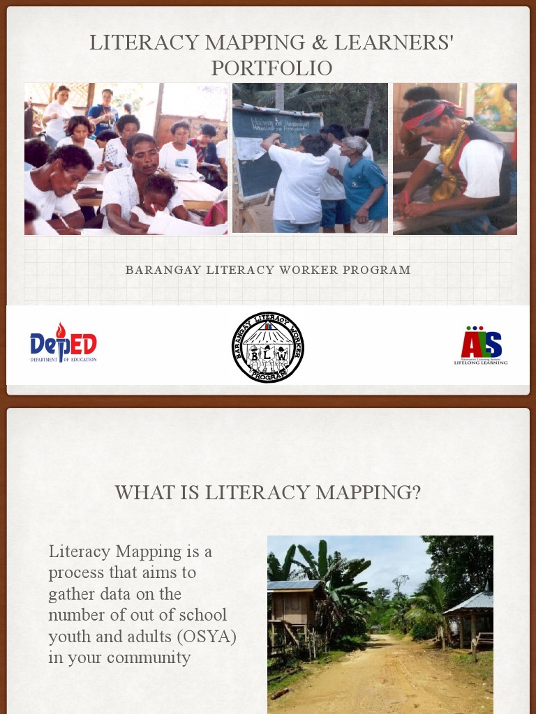 Literacy Mapping & Learners' Portfolio: Barangay Literacy Worker ...