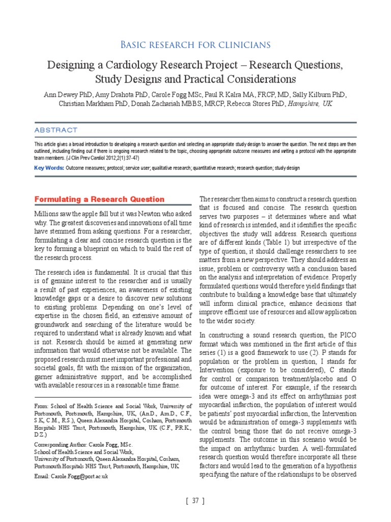 Cardiology Research Project Guide | PDF | Randomized Controlled Trial ...