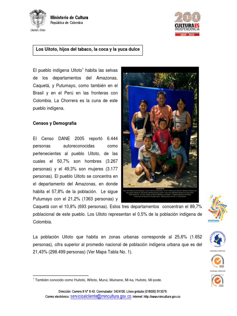 Caracterización Del Pueblo Uitoto PDF | PDF | Colombia