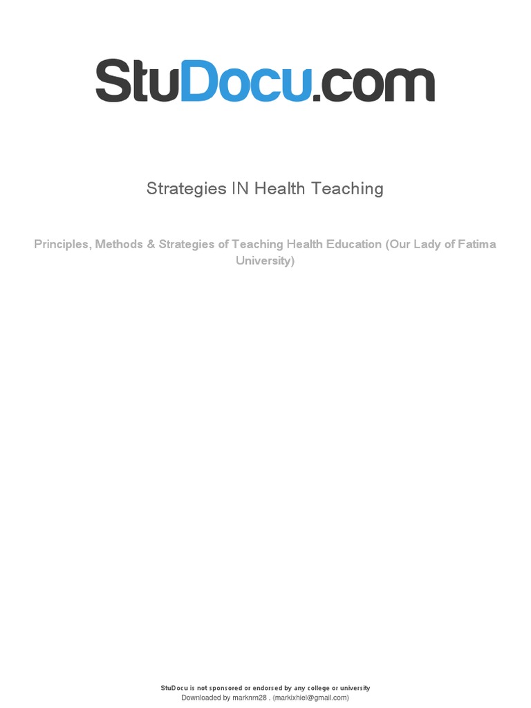 Strategies IN Health Teaching Strategies IN Health Teaching | PDF ...