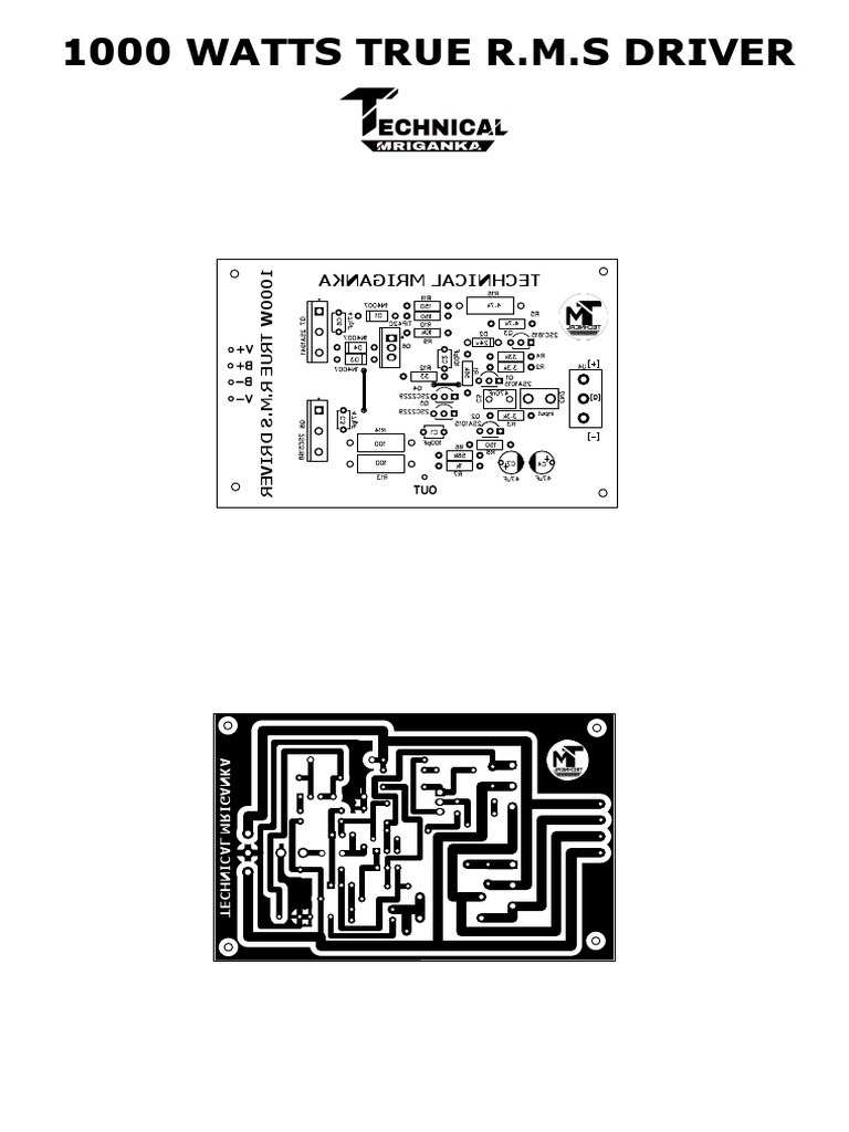 1000 Watts True R.M.S Driver (TECHNICAL MRIGANKA) | PDF | Science & Mathematics | Home & Garden
