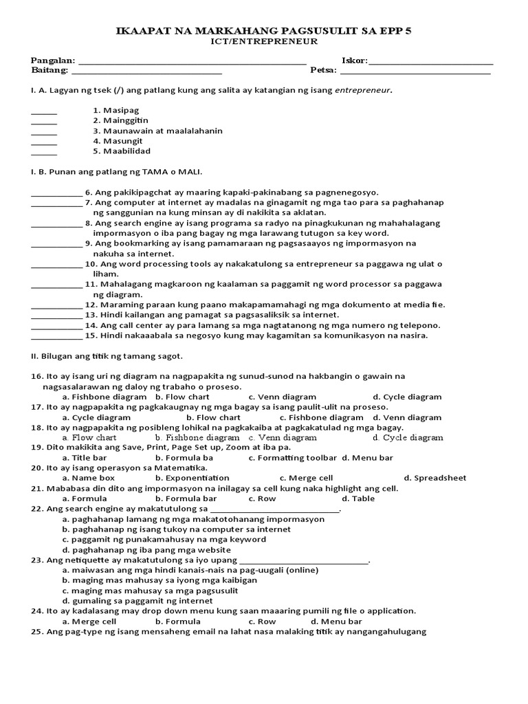 PT - Epp 5 - Q4 | PDF