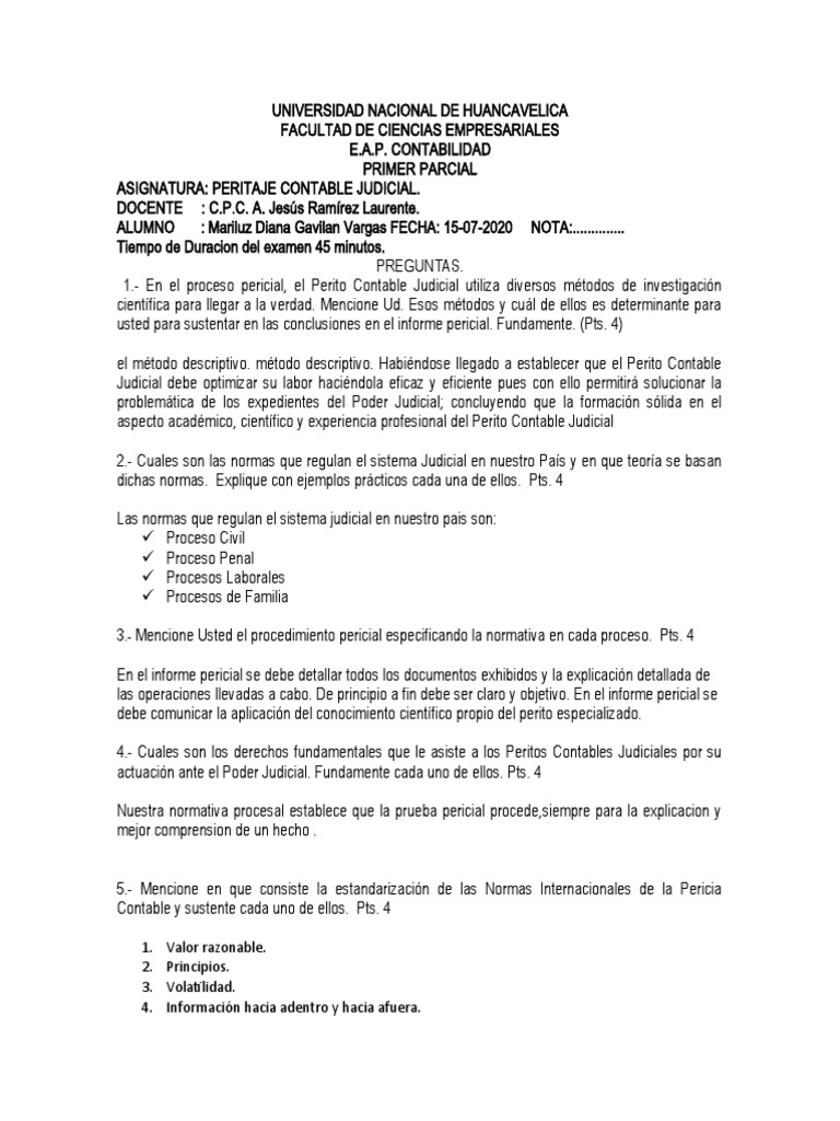 Peritaje Contable Judicial: Métodos y Normas | PDF | normas ...