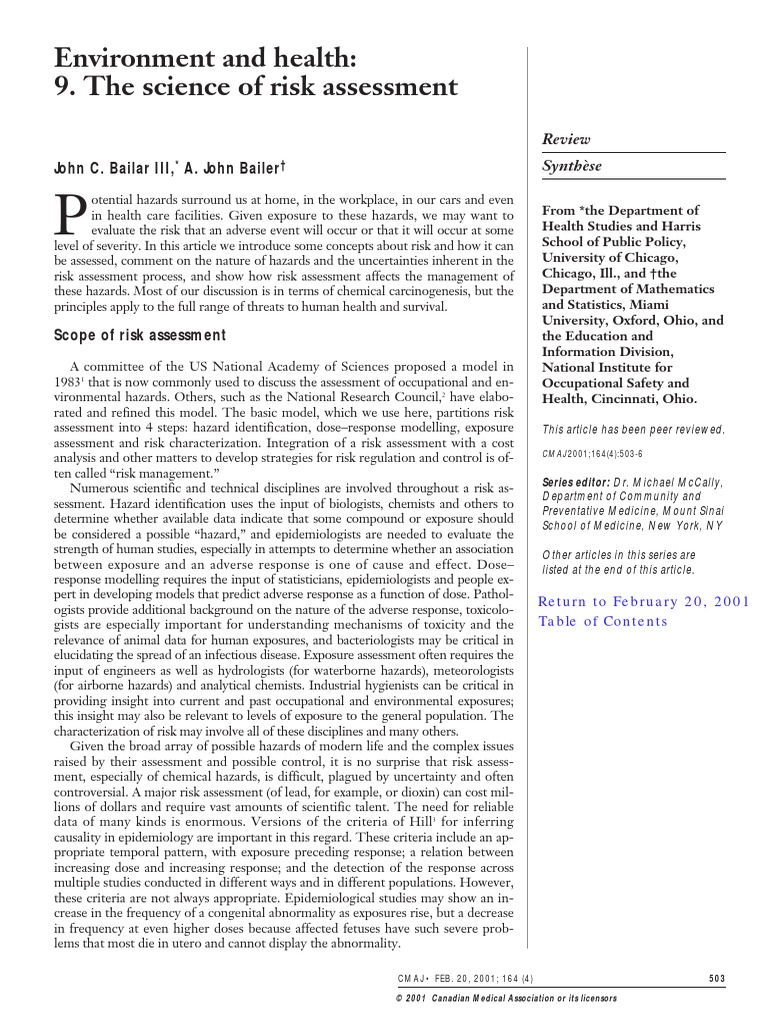 Science of Risk Assessment | PDF | Risk Assessment | Risk