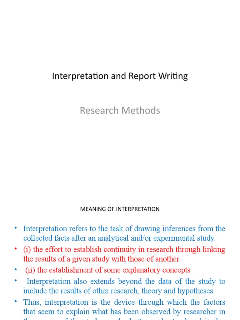 Research Interpretation and Report Writing | PDF | Hypothesis | Inquiry