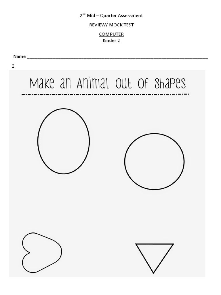 Kinder 2 Mid-Quarter Computer Test | PDF | Career & Growth