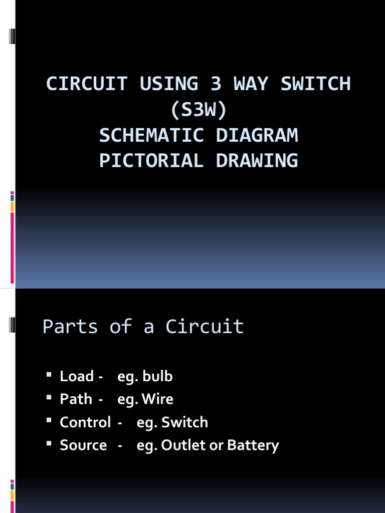 Circuit Using 3 Way Switch (S3W) Schematic Diagram Pictorial Drawing | PDF