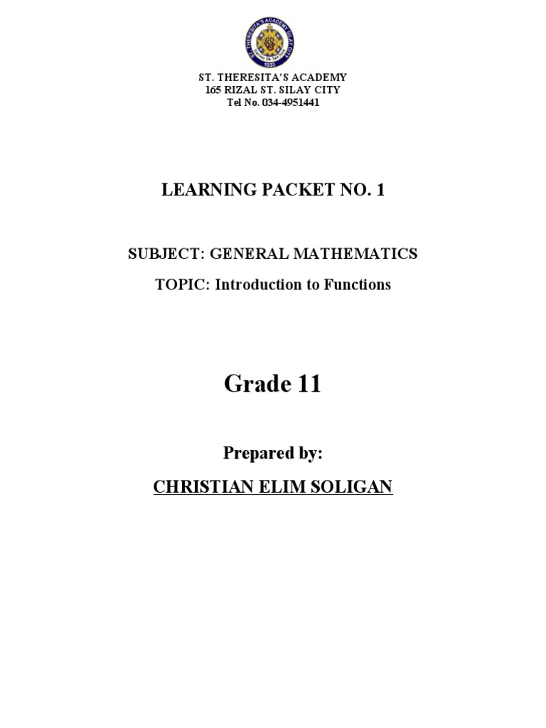 Functions and Graphs for Grade 11 | PDF | Function (Mathematics) | Set ...