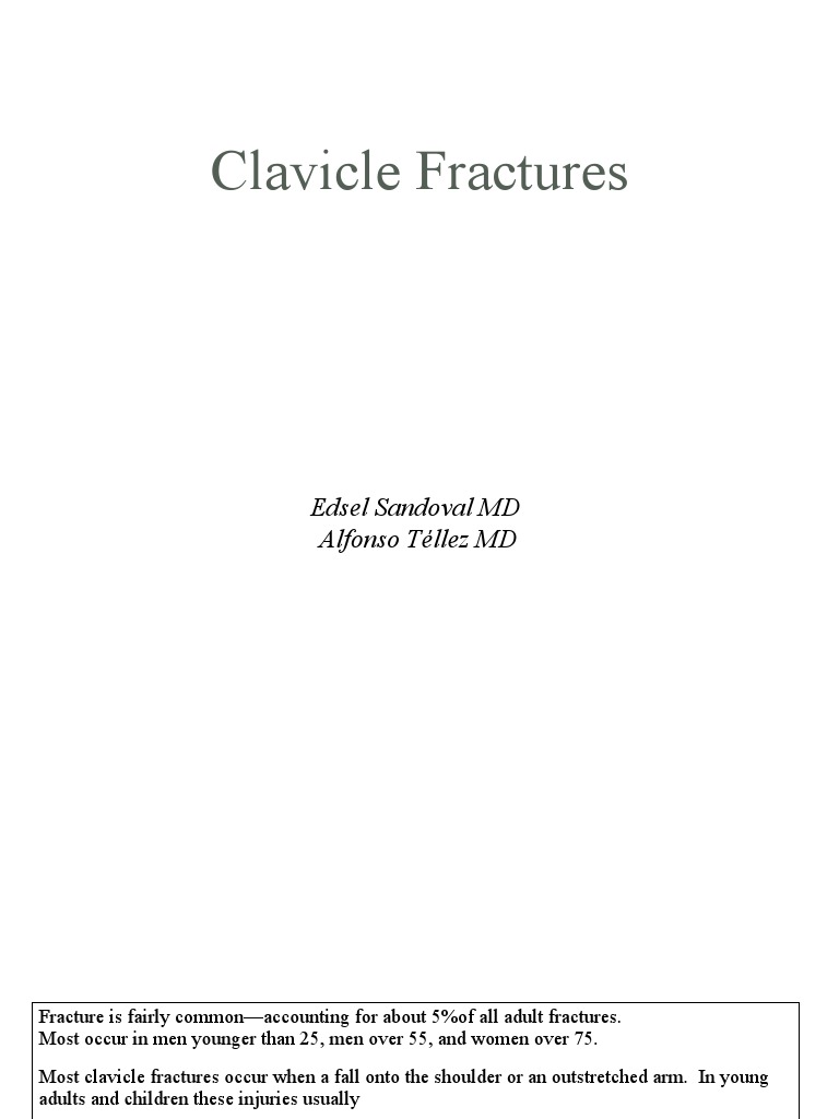 Clavicle Fractures: Edsel Sandoval MD Alfonso Téllez MD | PDF ...