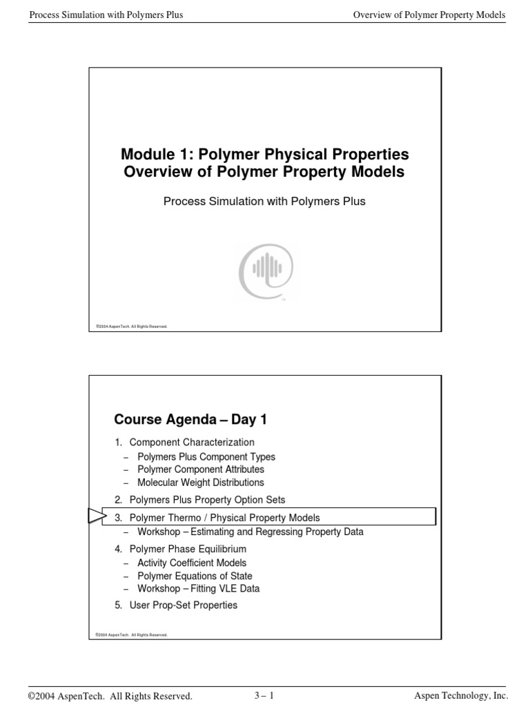 Module 1: Polymer Physical Properties Overview of Polymer Property ...