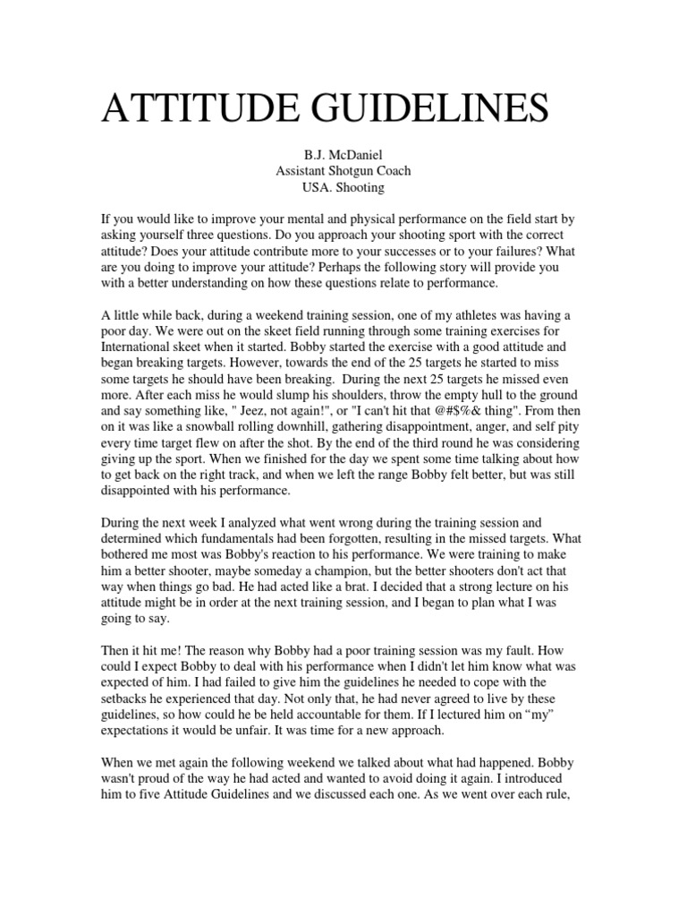 Attitude Guidelines | PDF | Feeling | Mind