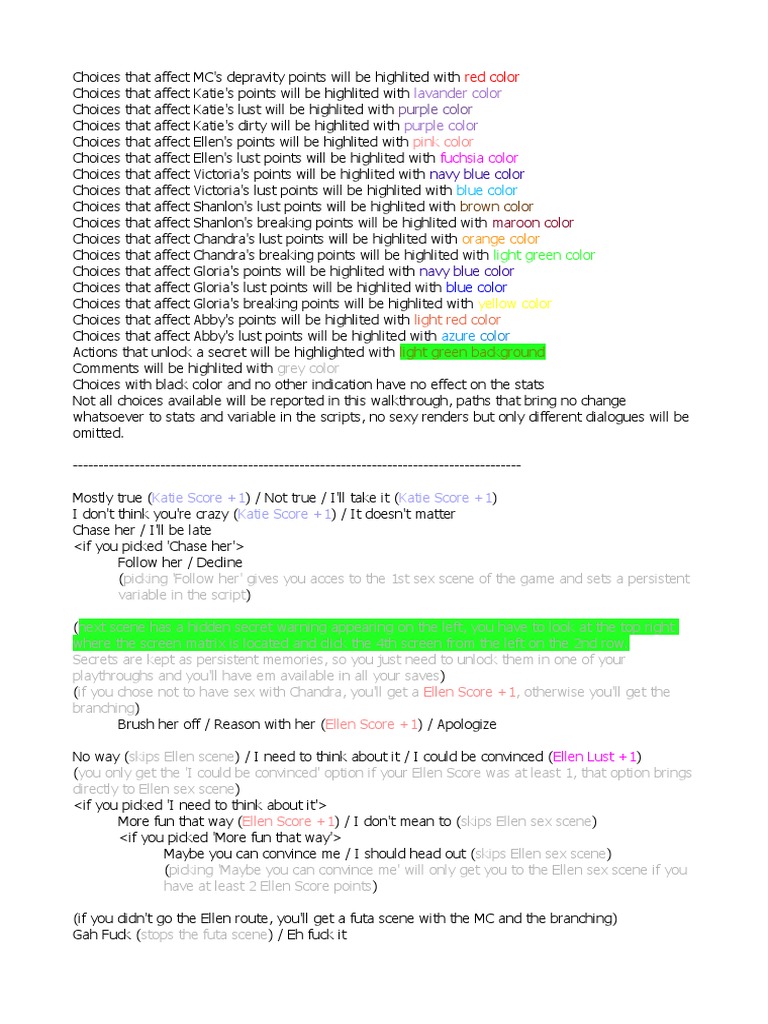 Depraved Awakening Walkthrough | PDF | Color
