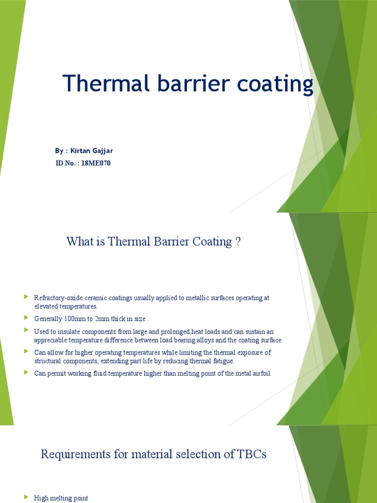 Thermal Barrier Coating | PDF | Chemical Engineering | Chemistry