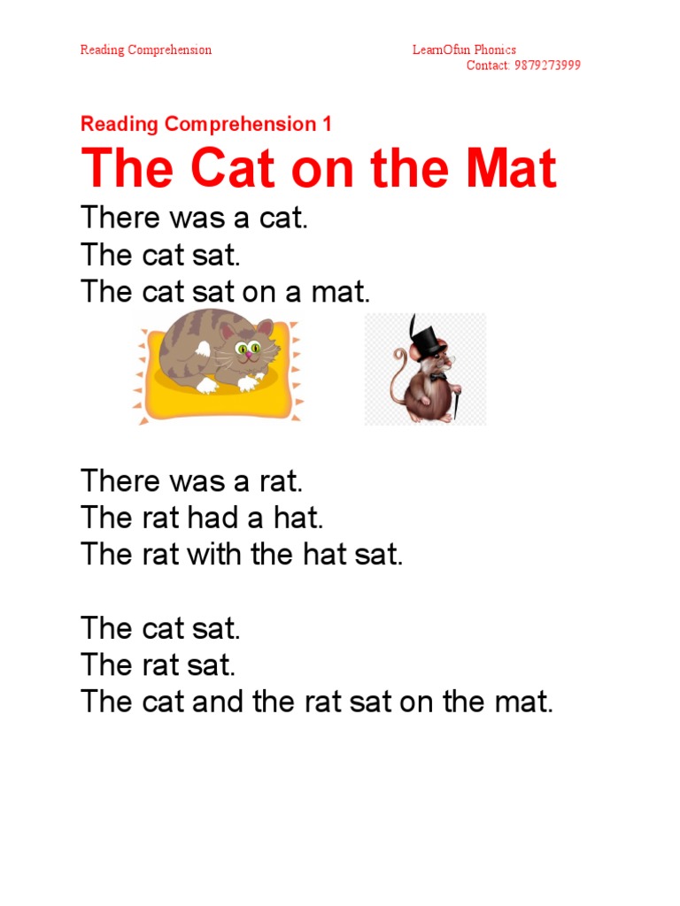 There Was A Cat. The Cat Sat. The Cat Sat On A Mat | PDF