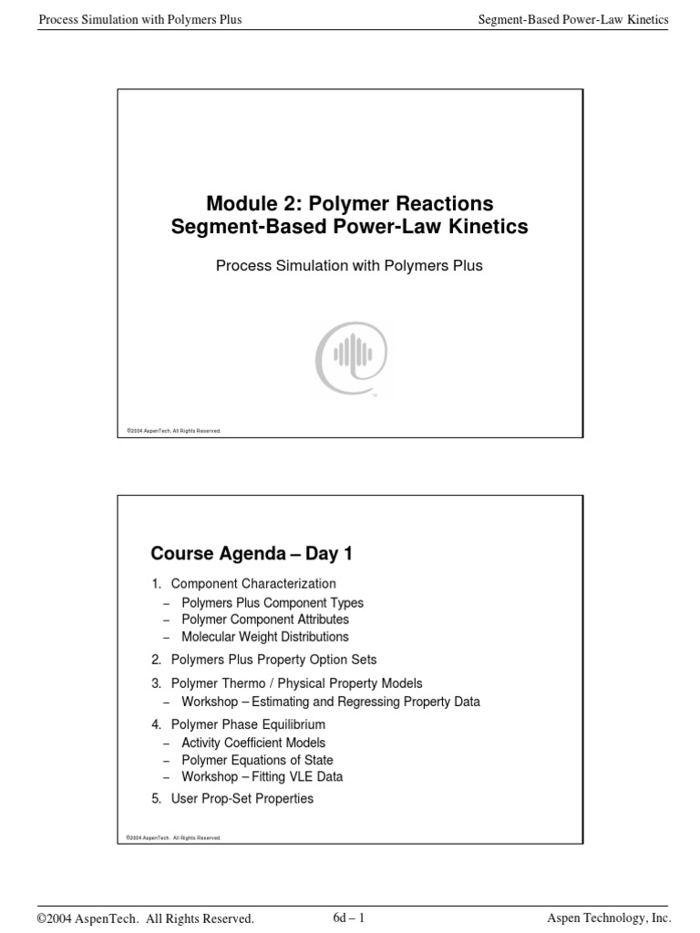 Module 2: Polymer Reactions Segment-Based Power-Law Kinetics | PDF ...