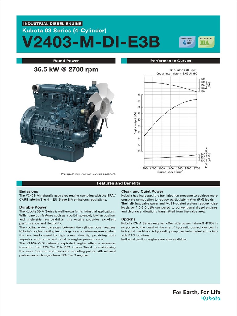 Kubota V2403-M-DI-E3B Specification - CAT C2.4 304E & 305.5 E & 306E2 Engine | PDF | Engines ...