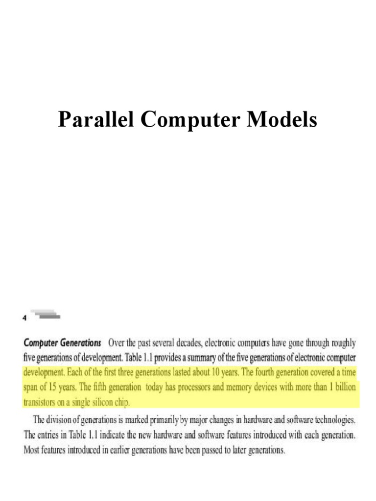 Ph.D1 - 1 - Parrallel Computer Models | PDF