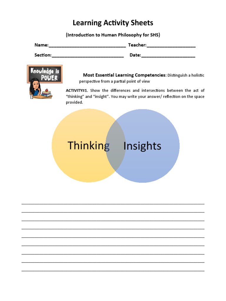 Thinking Insights: Learning Activity Sheets | Download Free PDF ...