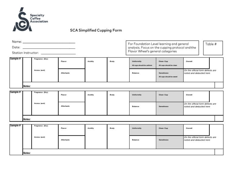 SCA - Simplified Cupping Form Version2 | PDF
