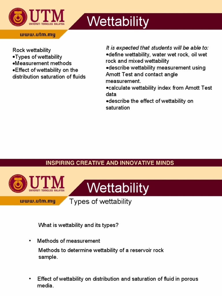 Understanding Rock Wettability | PDF | Wetting | Surface Tension