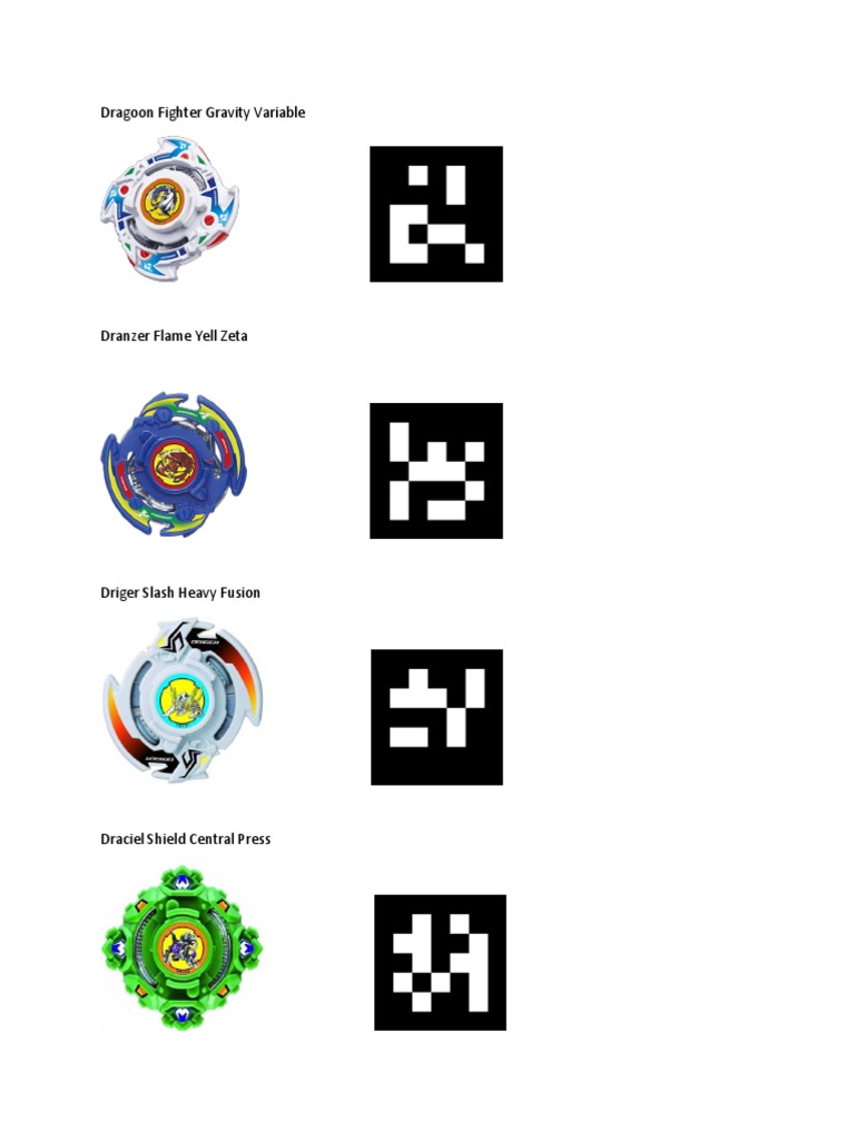 Beyblade 1st Generation QR Codes | PDF