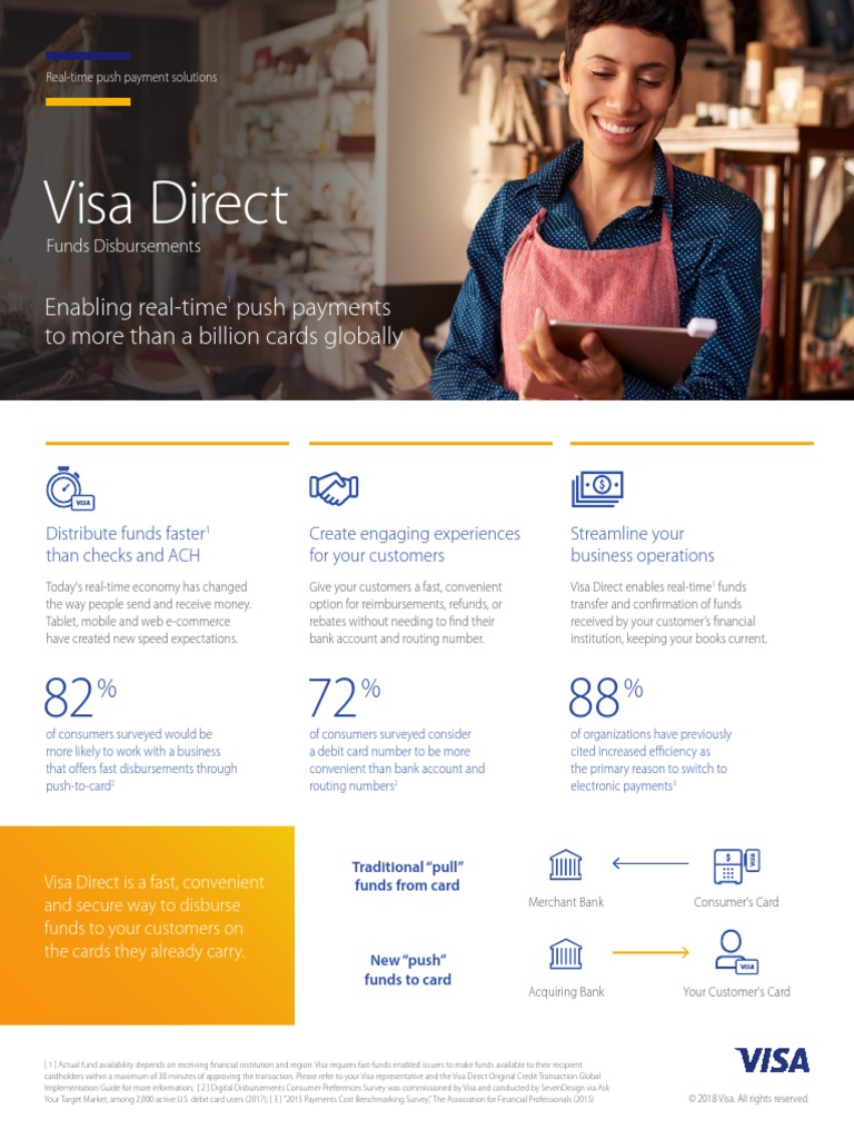 Visa Direct General Funds Disbursement Sellsheet PDF | PDF | Visa Inc. | Debit Card