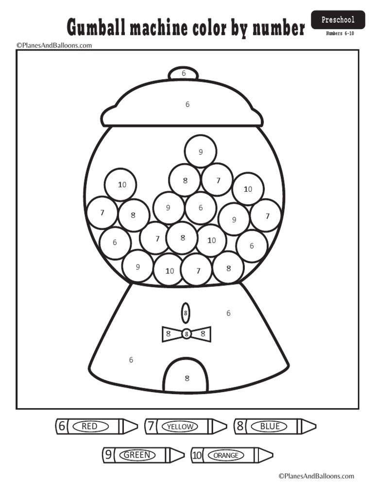 Gumball Machine Color by Number PDF | PDF
