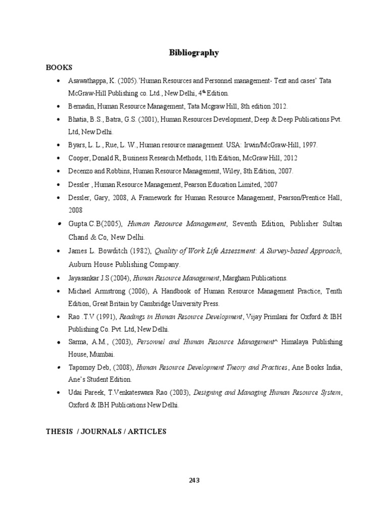 Bibliography: Books | Download Free PDF | Human Resource Management ...