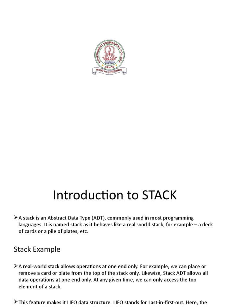 STACK | PDF | Computer Programming | Algorithms And Data Structures