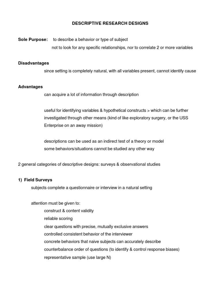 Descriptive Design | PDF