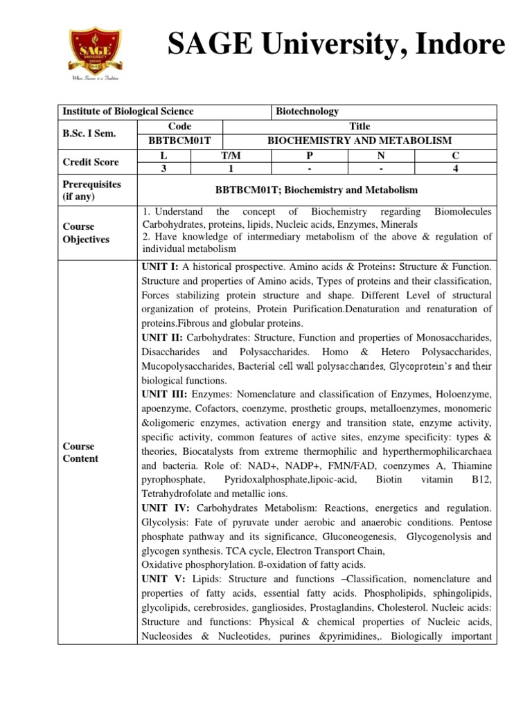 B.Sc. Biotechnology Syllabus Final PDF | PDF | Cell (Biology) | Genetics