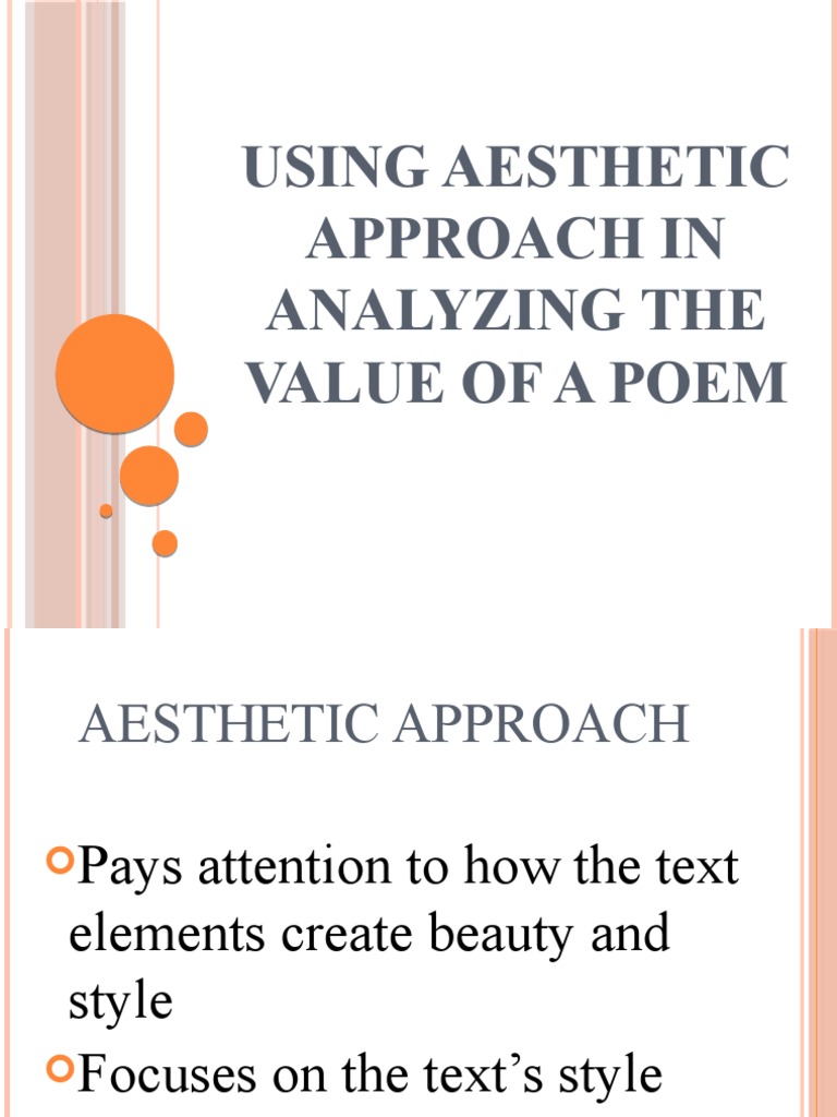 Using Aesthetic Approach in Analyzing The Value of A Poem | PDF ...