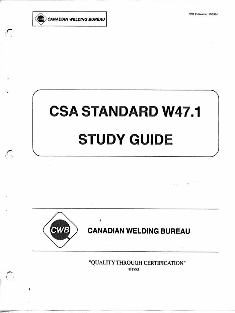 CWB 110E-96-1 CSA Standard 47-1 Study Guide | PDF
