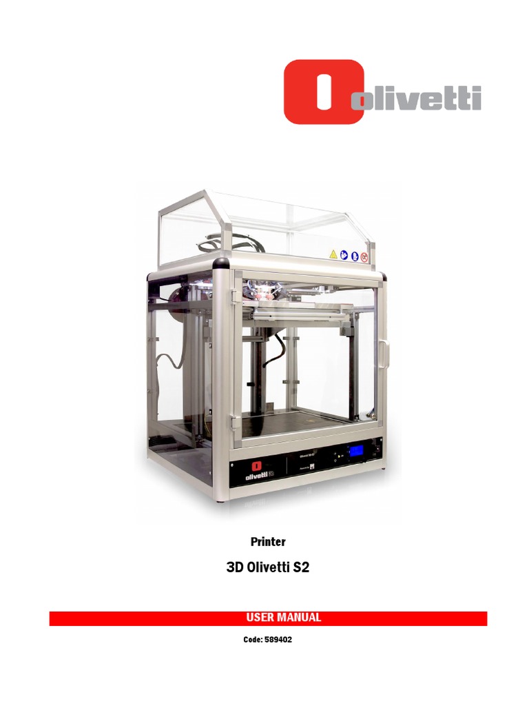 User Manual - Olivetti 3d s2 | PDF | Printer (Computing) | Manufactured Goods