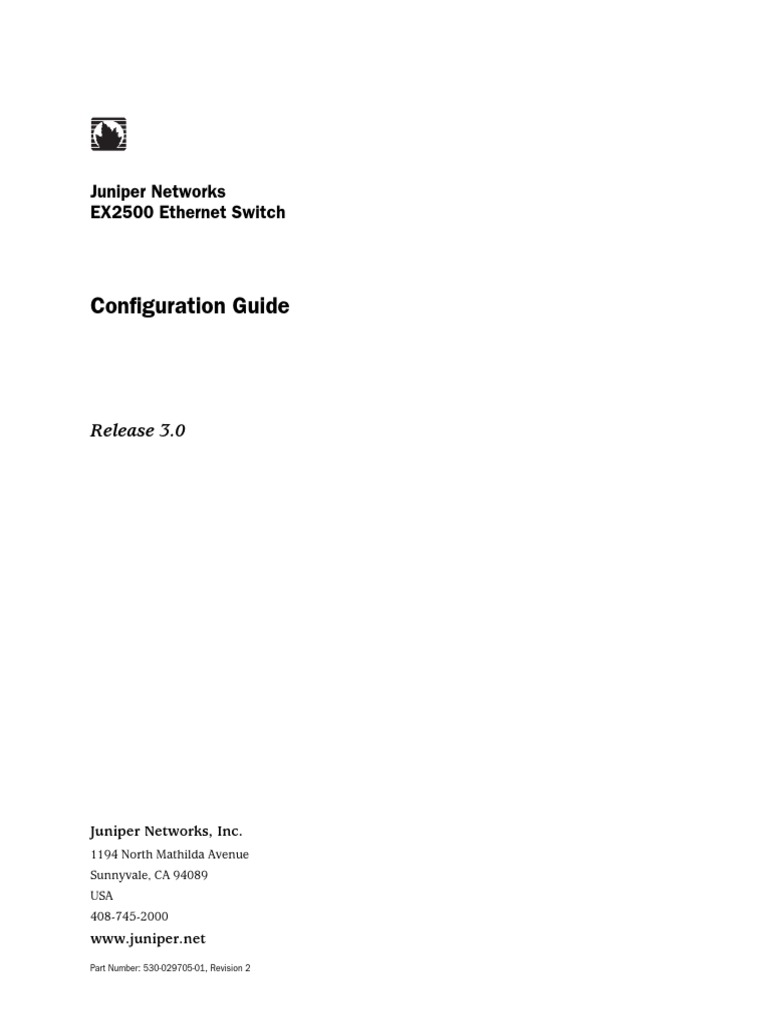 Configuration Guide: Juniper Networks EX2500 Ethernet Switch | PDF | Ip ...