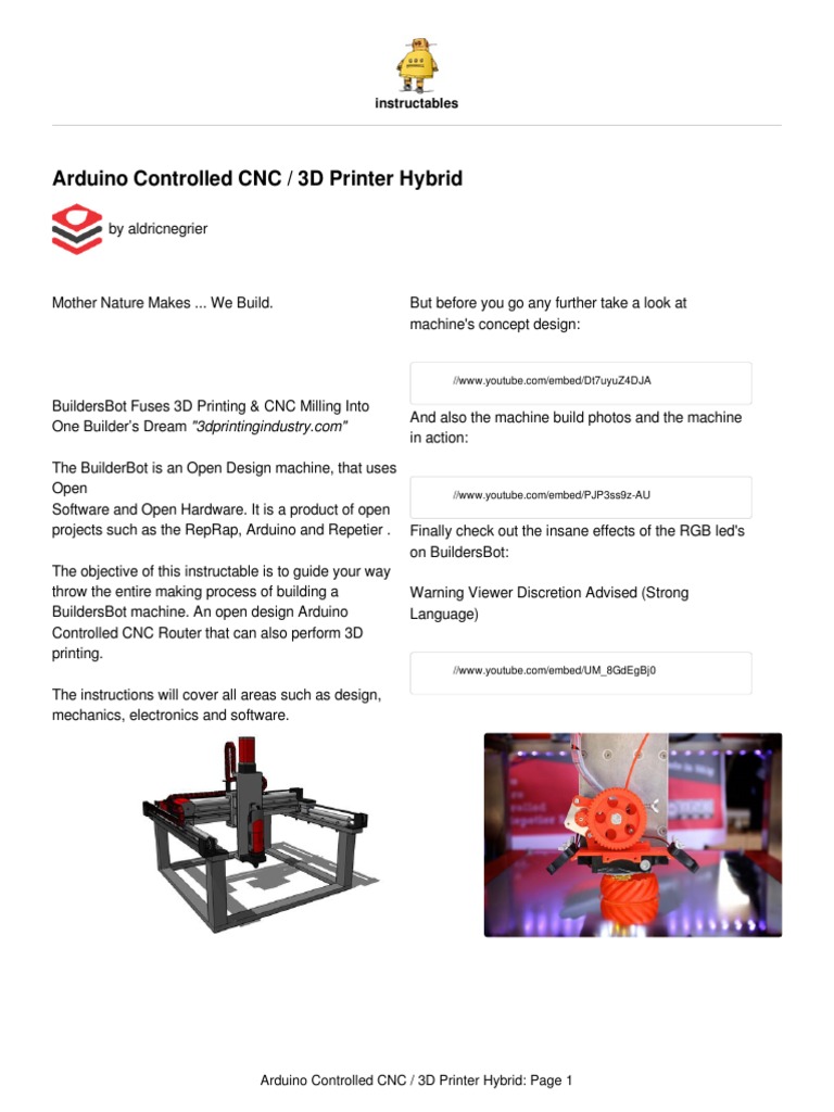 Arduino Controlled CNC 3D Printer | PDF | Numerical Control | Belt (Mechanical)