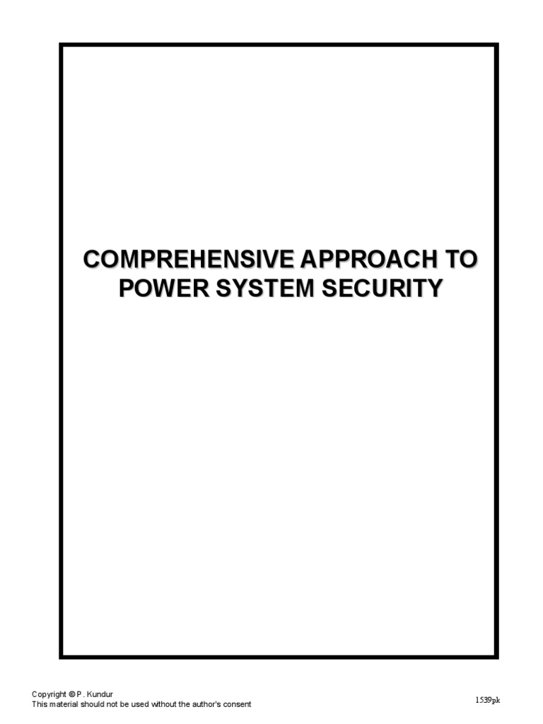 Comprehensive Approach To Power System Security | PDF | Electrical Grid ...