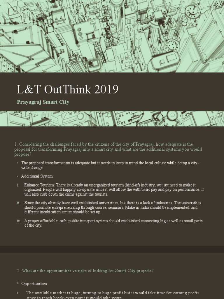 L&T Outthink 2019: Prayagraj Smart City | PDF | Policy | Business