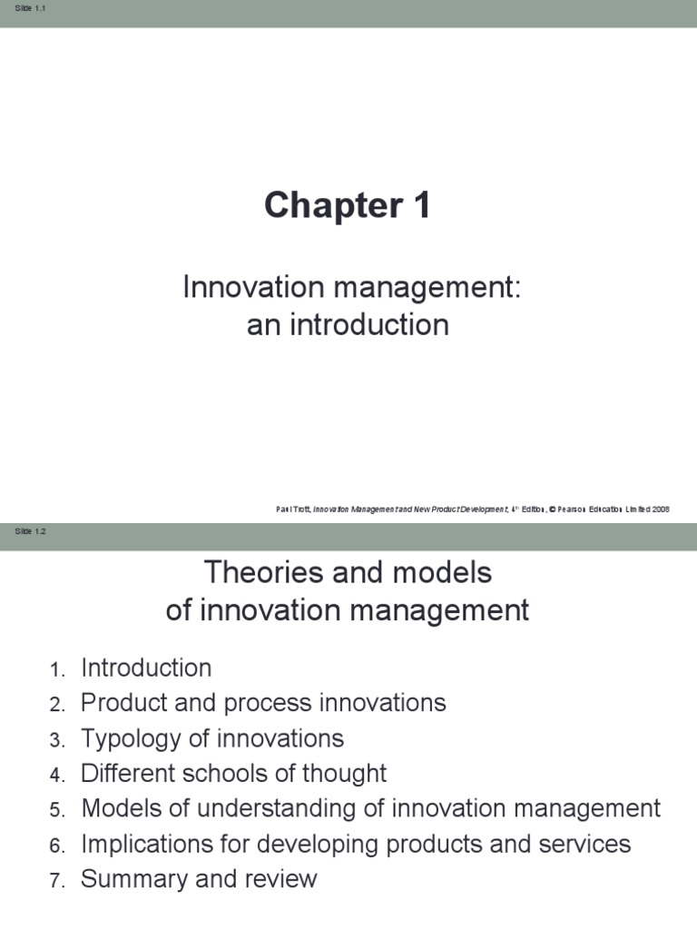 Innovation Management: An Introduction | PDF | Innovation | New Product ...