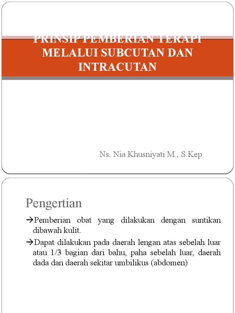 Panduan Injeksi Subkutan & Intrakutan | PDF | Kesehatan Holistik ...