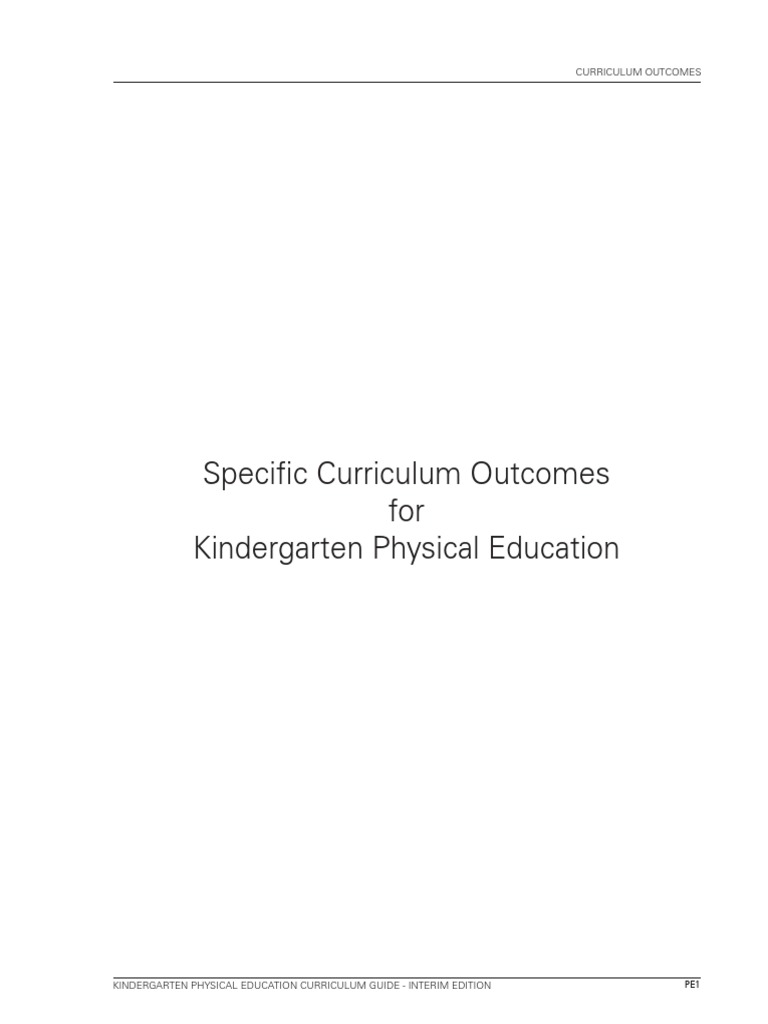 PE - Curriculum Outcomes | PDF | Physical Education | Teachers
