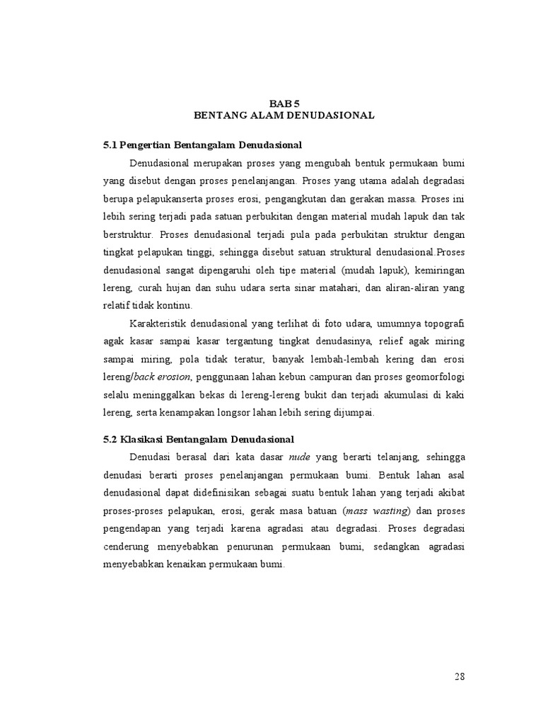 Bentang Alam Denudasi dan Klasifikasinya | PDF