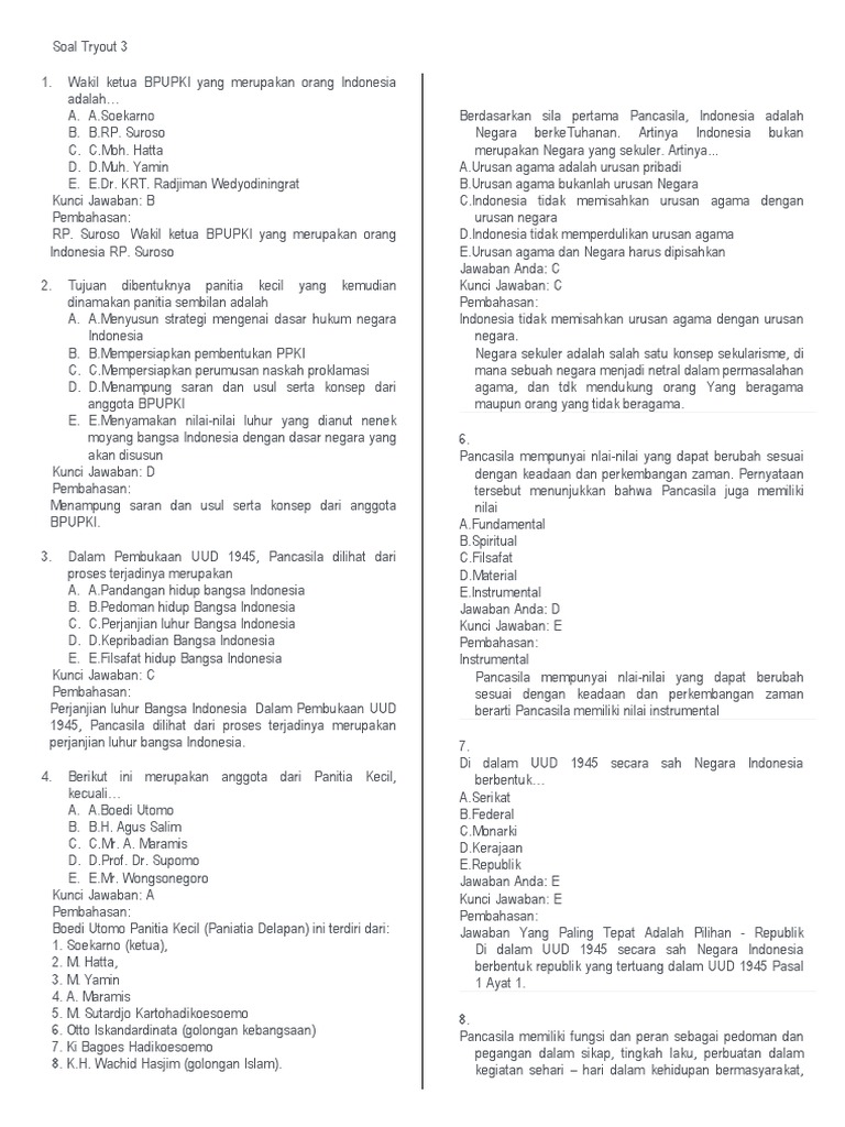 Soal Tryout 3 | PDF